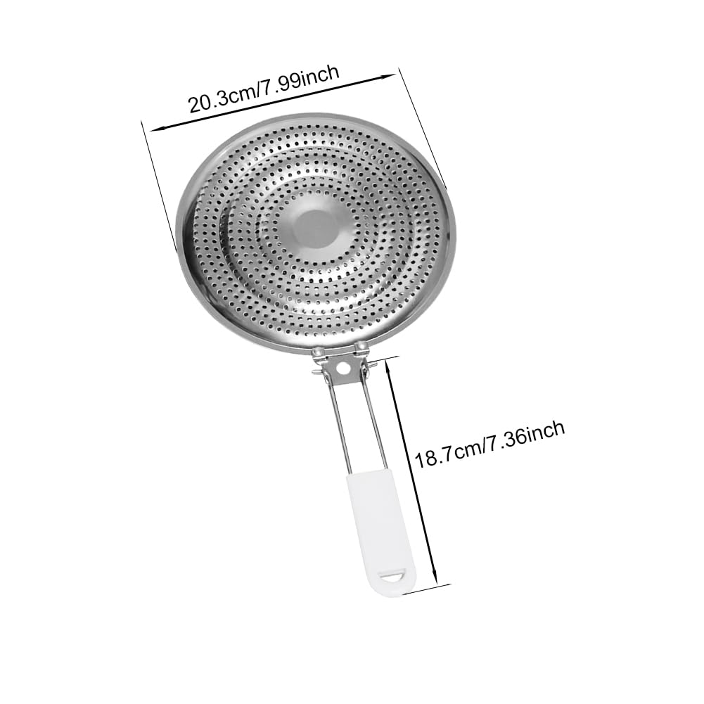 Heat Diffuser Flame Reducer Simmer Plate, Stainless Steel Heat Diffuser for Gas and Electric Stove, Induction Cooktop Compatibility, Flame Guard for Gas Top Cooking(size:7.99 x 7.36inch)