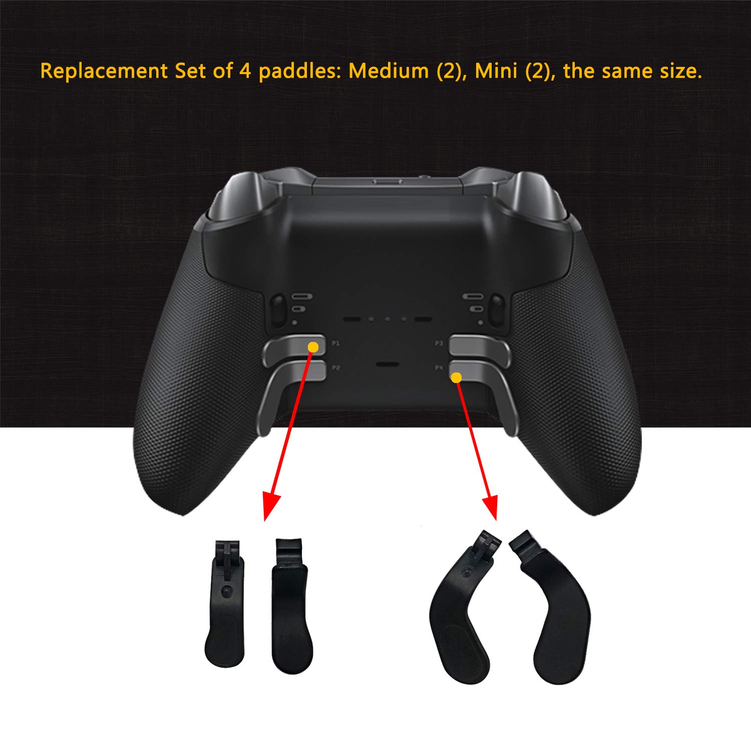 Elite Controller Replacement Parts, Xbox One Elite Series 2 Accessories, Elite Series 2 Kit, Metal 4 Paddles and 2 D-Pads for Xbox Gaming Accessories (Black)…