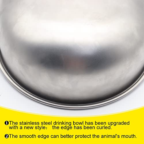 Stainless Steel Automatic Livestock Waterer Dog Waterer Bowl Upgraded Bottom Drain Hole With Water Hose (3/4'') and Float Valve and Two Expansion Screws, for Cattle Horse Goat Sheep Animals Pet
