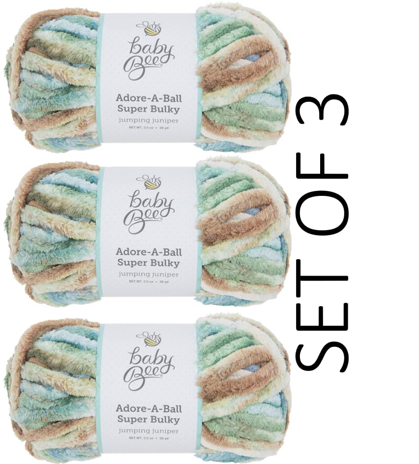 Hobby Lobby Jumping Juniper Baby Bee Adore-A-Ball Super Bulky Yarn- Set of 3