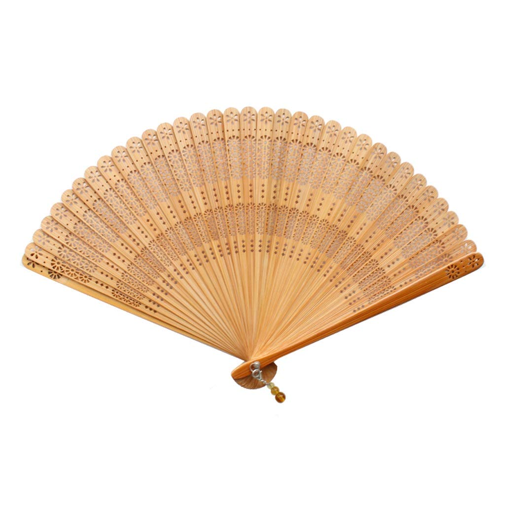 FKJLUN Handmade Folding Fan Chinese Style Bamboo Fan Portable Fan Souvenir Folding Fan Gift Fan Front Decorative Fan Handheld Fan (Color : Natural)