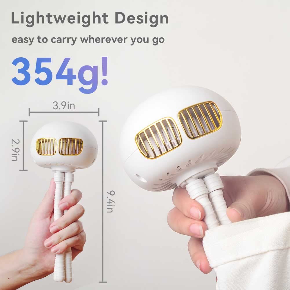 UJAY Stroller Fan,Mini Personal Portable Desktop Fan,Non-Slip Durable,USB or Battery Powered, Bladeless Fan Design, Stylish and Safe,Low Noise, Short Charging Time,Long Use Time