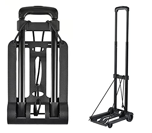 Plastic Folding Luggage Cart with 2 Wheels Lightweight Minisize Hand Truck for Travel, Moving,Camping and Office School Use Trolley(Small Base Plate 12.6"x9"inch)