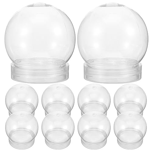Plastic Snow Globe DIY Clear Plastic Water Globe Snow Globe 4inch 30PCS Clear Snow Globe with Screw Off Cap for DIY Crafts Christmas Home Decoration Snow Globe Kit