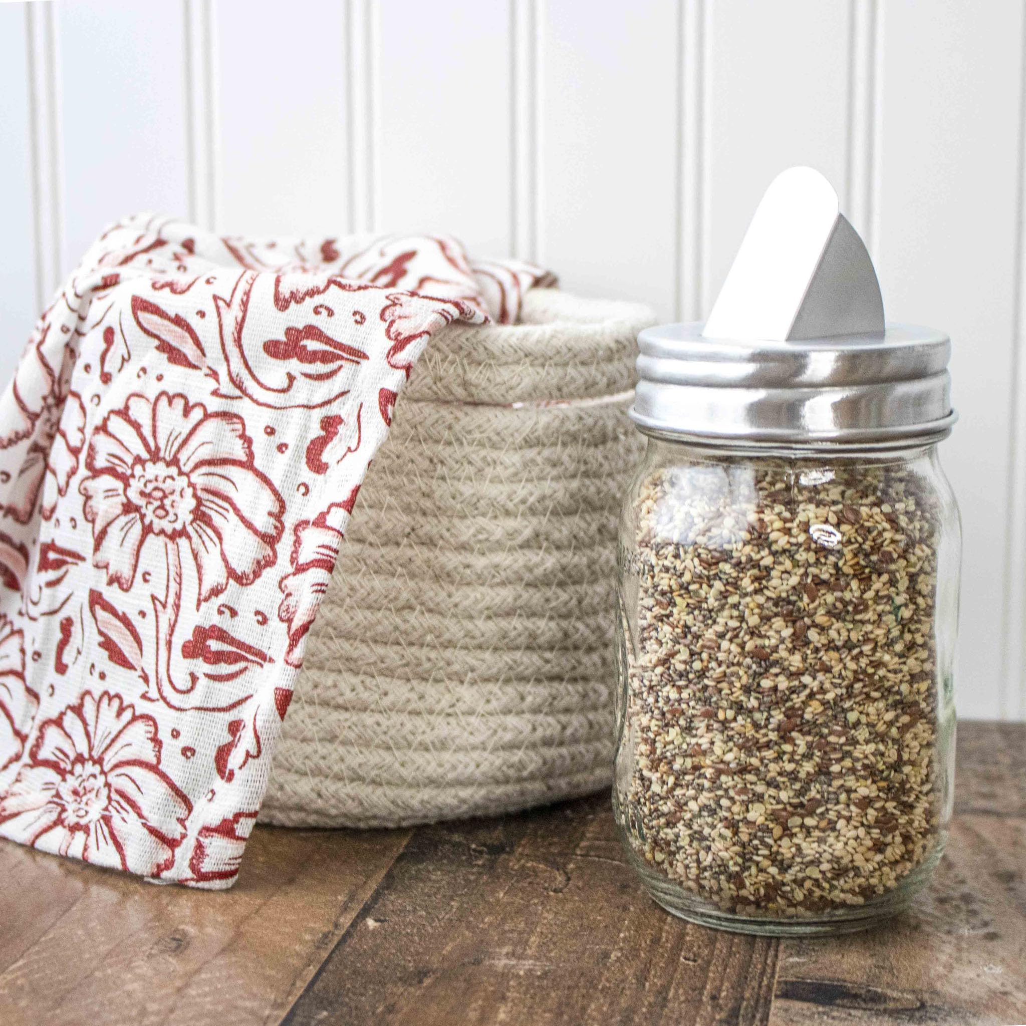 Grain Dispenser Pouring Lids by Mason Jar Lifestyle (2 Pack, Regular Mouth)