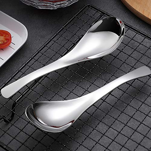 ERCRYSTO Stainless Steel Spoon, Soup Spoon, Coffee Spoon, Desert Spoon, etc. Light Weight and Small Size Especially Suitable for Toddlers, Children, Espresso etc. (2PCS)