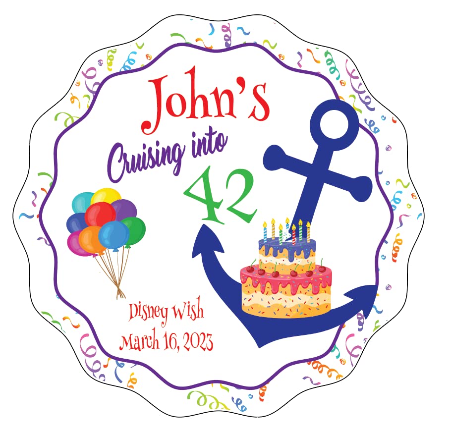Happy Birthday Magnet Decoration Customized for your Stateroom Door on your Disney Cruise, Carnival, Royal Caribbean, etc. - Personalized