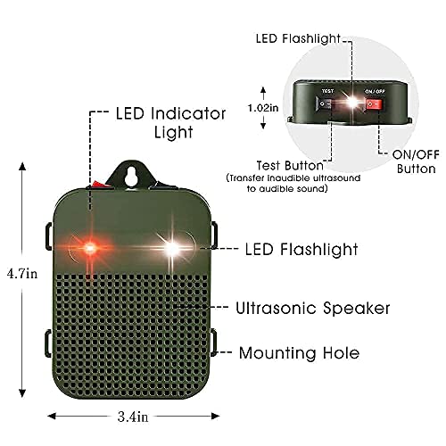 Glaobule Under Hood Animal Repeller Battery Operated Ultrasonic Rodent Repellent for Cars Indoor That Uses 2 C Batteries Bundle with Uses 3 AA Batteries
