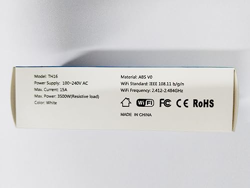 Sonoff TH16 Temperature and Humidity Monitoring WiFi Smart Switch for DIY Smart Home,Compatible with Alexa(16A)