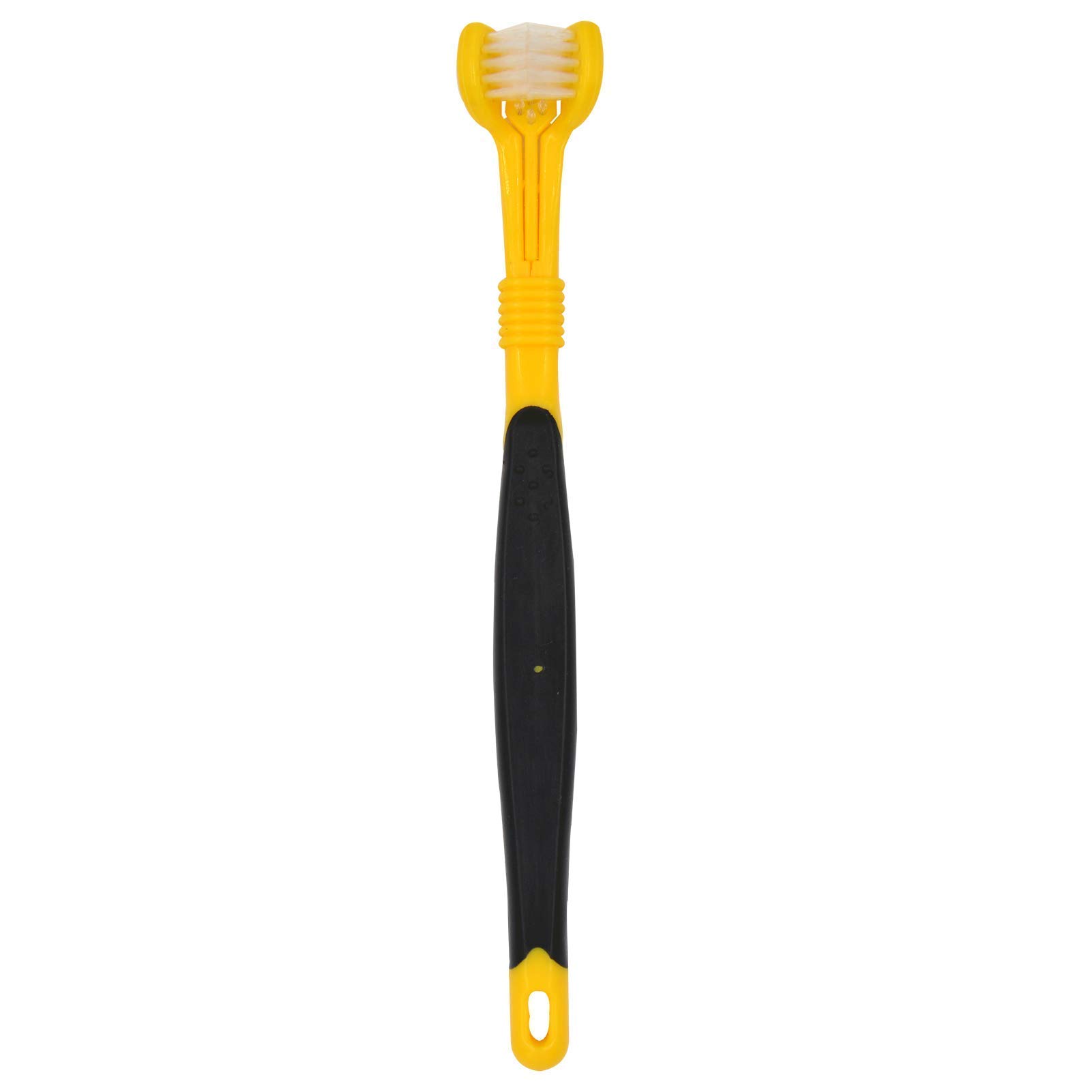 OperSeven Dog Toothbrushs, 2pcs Blue Yellow, Battery Powered, Suitable for Adult Dogs, Three Sided Design for Easy Teeth Cleaning