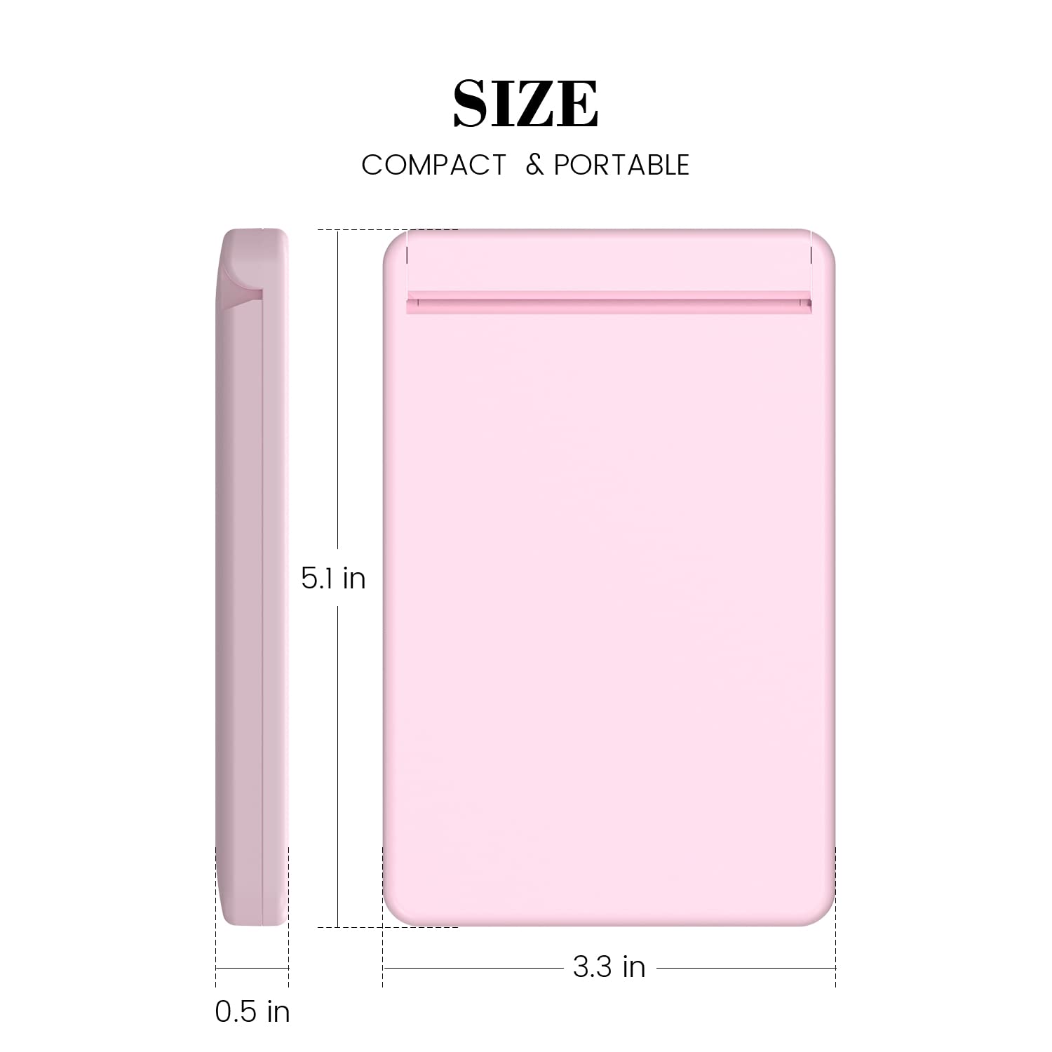 ULIGOOD [2023 Latest] Travel Mirror with Light, 1X/3X Magnification Lighted Pocket Mirror, Touch Switch Compact Mirror with LED Light, 2-Sided, Portable, Folding, Handheld, Small Compact Mirror(Pink)