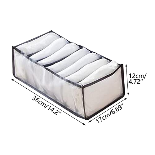 Kexle Wardrobe Clothes Organizer -7 Grids Jeans Leggings Closet Organizers and Storage Baskets -Foldable, Save Space, Portable Drawer Organizer for Bedroom Dorm Room (3PCS/Set(Jeans Jeans Legging))