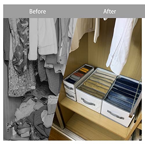 SOLARVALLEY Drawer Organizers for Clothing,Underwear Drawer Organizer Clothes,Clothes Organizer for Folded Clothes,Wardrobe Clothes Organizer for Jeans,sock,Sweaters,t-Shirt,Underwear (8+9+8+11Grids)