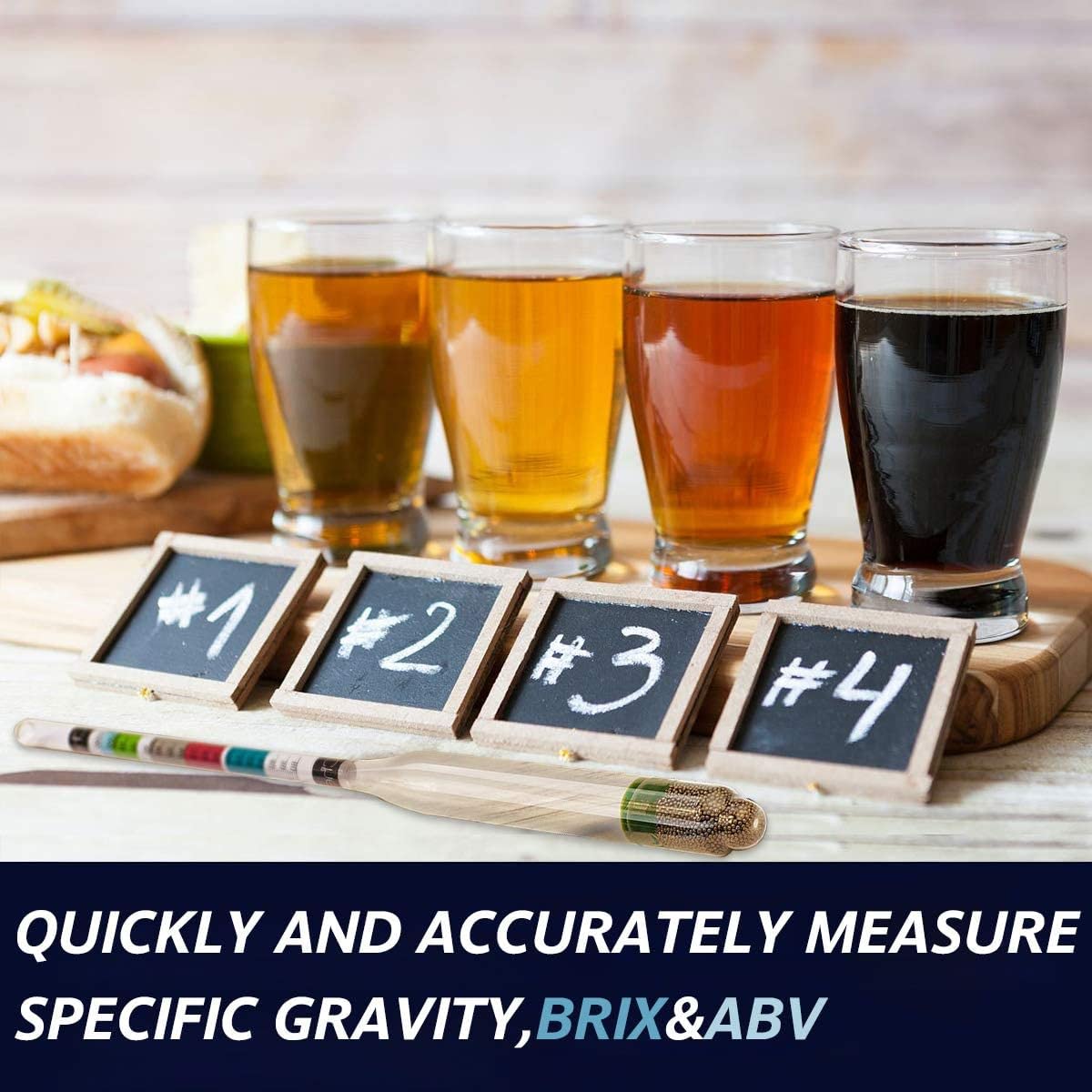 kelleen heartbeat Triple Scale Hydrometer and Test Jar for Wine,Beer,Mead&Kombucha-ABV, Brix and Gravity Test Kit- Combo Set of Hydrometer,250ml Plastic Cylinder,Cleaning Brush and Cloth