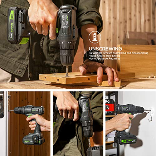 GALAX PRO 20 V Max Cordless Combo Kit, 20 N.m Impact Drill Driver, Reciprocating Saw 0-3000 SPM, 1.3 Ah Li-ion Battery Pack with Charger and 7 Pieces blades