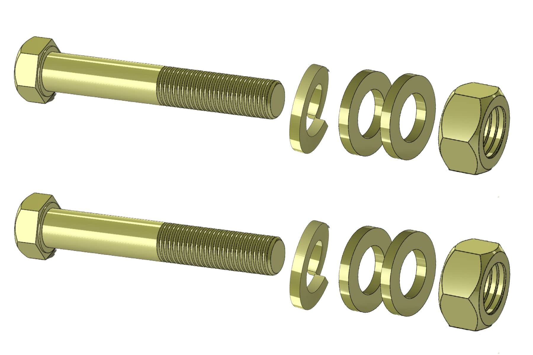 Heavy Duty Hex Bolt Nylock Bolt Kit, Grade 8, 5/8-11, 3.5" Length (2)