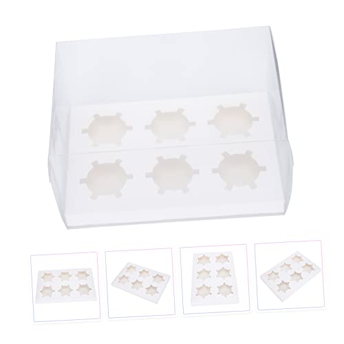 SOLUSTRE Cup Cake Paper Cup 2pcs Packaging Boxes Cupcake Box Mini Muffins Clear Container Mini Paper Cups Cheesecake Holder Containers Clear Cupcake Holder Tart Boxes Cupcake Boxes Fine