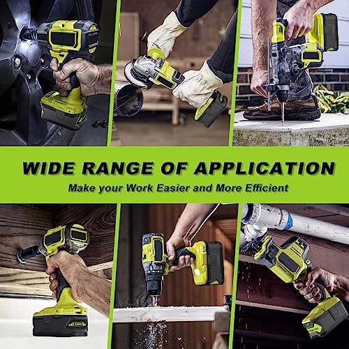 ULATI 2Pack Replacement for Ryobi Battery 18v 6.0Ah Lithium Battery Compatible with Ryobi One 18v Battery P108 P107 P105 P104 P103 P102 and Cordless Power Tool