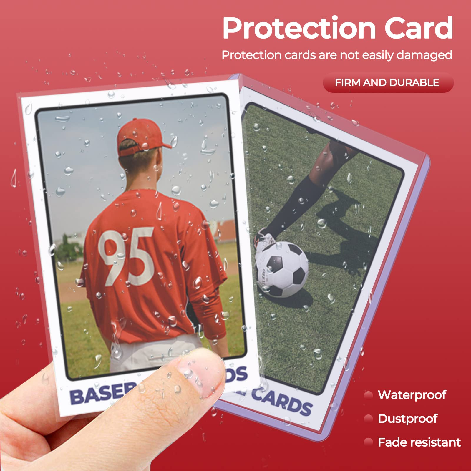 WANAVO 150 Pcs Hard Card Sleeves, 50 Piececard Sleeves Hard Plastic and 100 Piece Clear Soft Sleeves,for top loaders, Penny Sleeves, Baseball Card Protectors