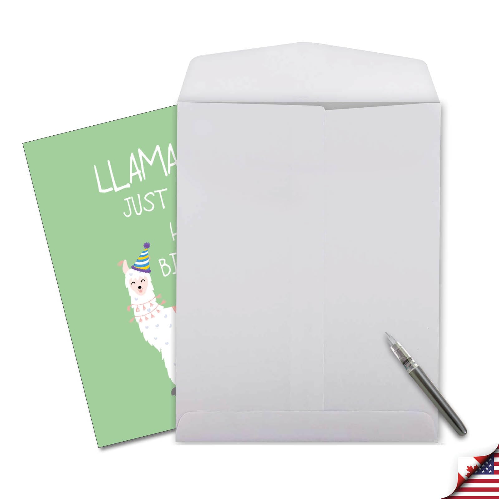 NobleWorks - Jumbo Birthday Greeting Card 8.5 x 11 Inch with Envelope (1 Pack) Big, Jumbo Bday Llama Just Say J6445ABDG