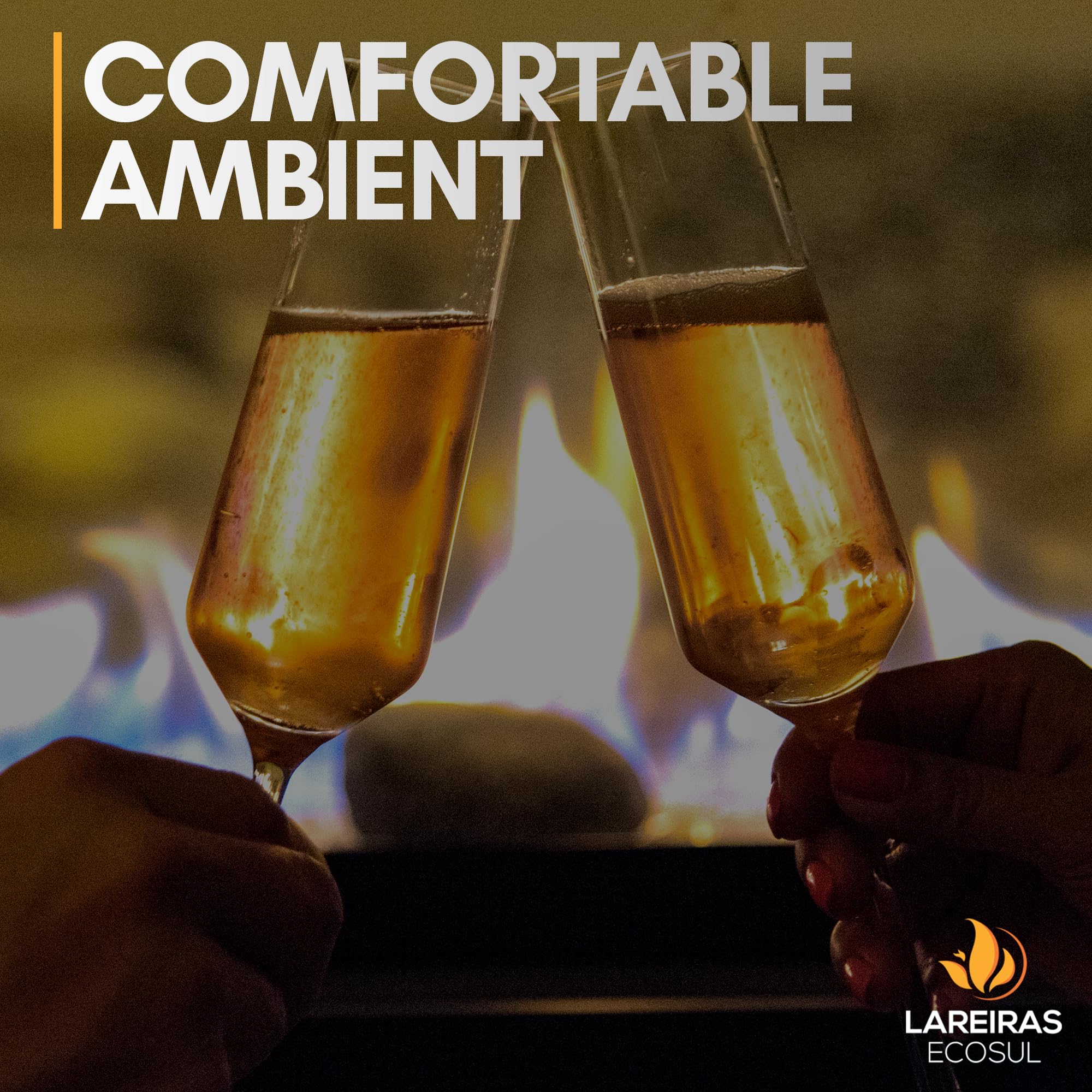Ecologic Burner Fireplace - Alcohol or Ethanol - Complete, with Burner - Intensity Regulator, Stainless Steel - Built-in Indoor or Outdoor LAREIRAS ECOSUL - 39.37 in