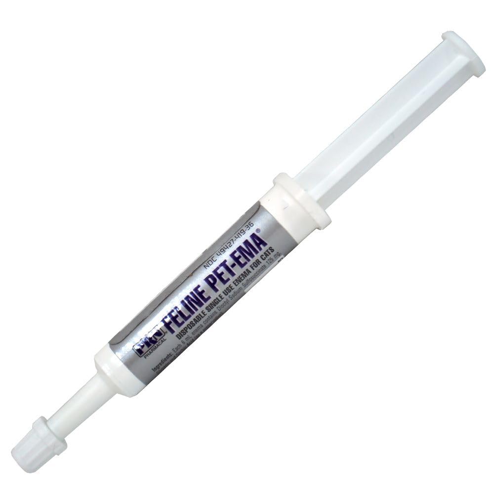 Pet-Ema Feline (6 mL) (3 Pack), Disposable Enema for Rectal Use in Cats by PRN Pharmacal Inc