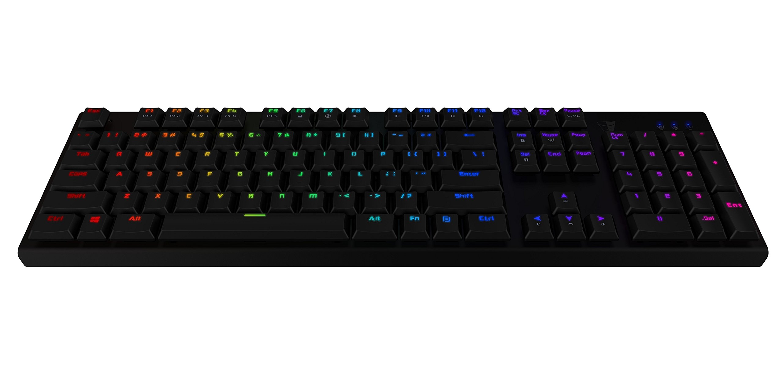 Tesoro Gram Spectrum Low Profile G11SFL Blue Mechanical Switch Single Individual Per Key Full Color RGB LED Backlit Illuminated Mechanical Black Gaming Keyboard TS-G11SFL B (BL)