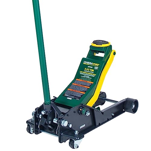 Omega Pro 3.5 Ton Low Profile Floor Jack - Lowering Speed Control with Hydraulic Quick Magic Lift - Heavy Duty Lifting from 3.5" to 21.5" for Auto Car Garage Shop