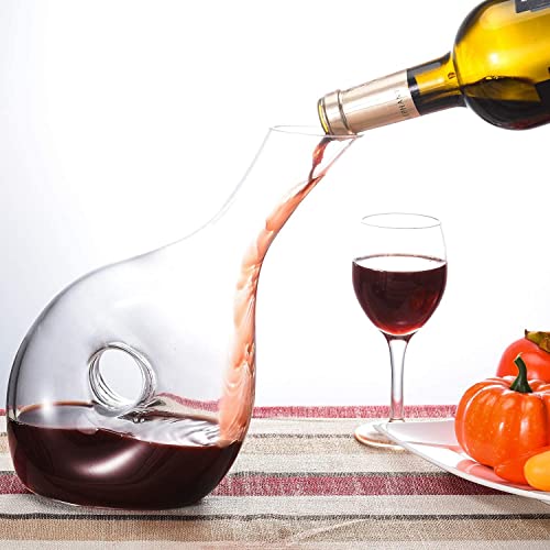 SCSXGO Wine Decanter,Crystal Wine Carafe Decanters, Wine Aerator Hand Blown Lead-free Crystal Glass Snail Shaped Design,Wine Gift Accessories