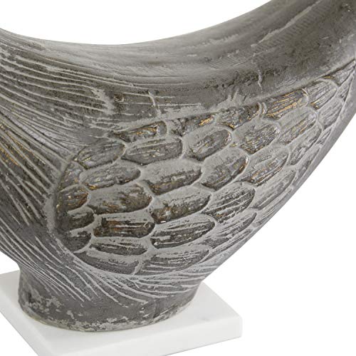 Deco 79 Set of 2 Brown Ceramic Coastal Bird Sculpture 16.75, 18.25 Inches