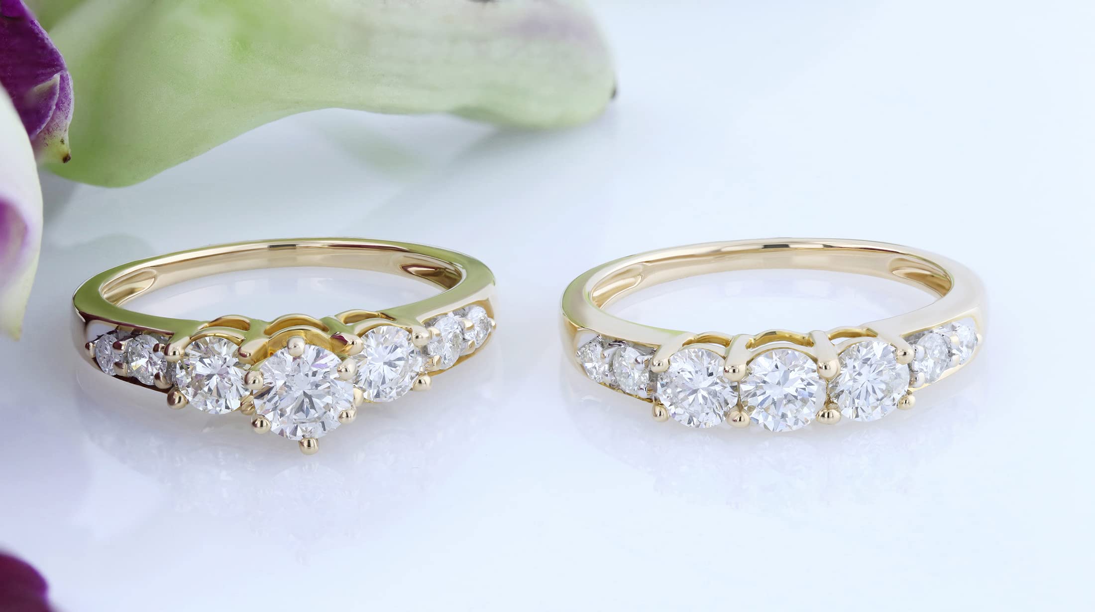 Dazzlingrock Collection 1.80 Carat (Cttw) 14K Round Diamond Women 3 Stone Engagement Ring Set, Yellow Gold, Size 7