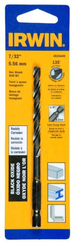 Irwin Tools 4935640 Black Oxide Hex Shank Drill Bit, 7/32-Inch