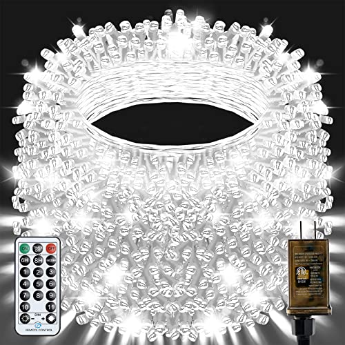Outdoor Fairy 1080 LED String Lights 364FT - 8 Modes, Remote & Plug-in | Waterproof, Perfect for Christmas, Halloween, Bedroom & Party Decorations (Cool White)
