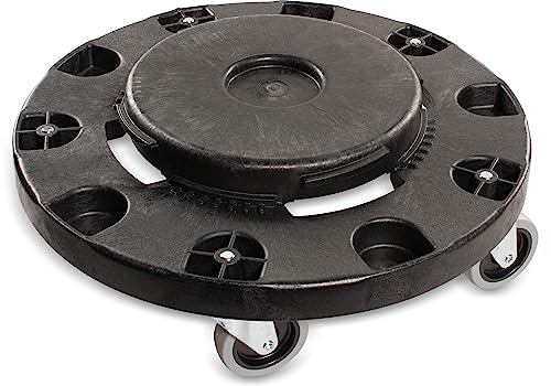SPARTA Bronco Trash Can Dolly, For 20, 32, 44, And 55 Gallon Containers with TwistToLock for Restaurants & Kitchen, 17.88 X 17.88 Inches, Black (Pack of 2)
