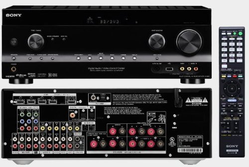 Sony HD Digital Cinematic Sound 770 Watts 7.1 Channel 3D A/V Receiver + Yamaha Custom Easy-to-Install Natural Sound in-Ceiling 3-Way 100 watts Speaker (Set of 4) with Dual Twee