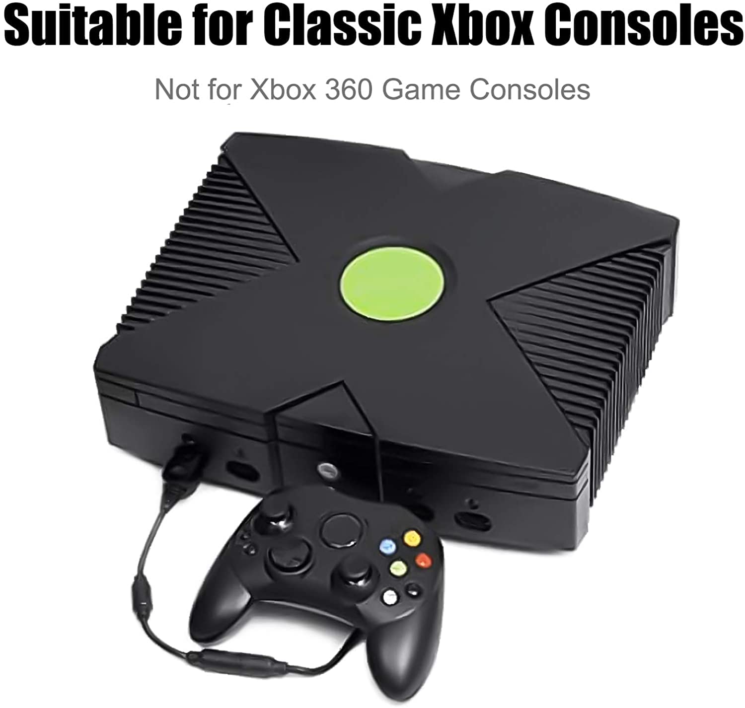Xbox Classic Controller S-Type Wired Gamepad for Xbox S Type Console (Black and ClearBlue)