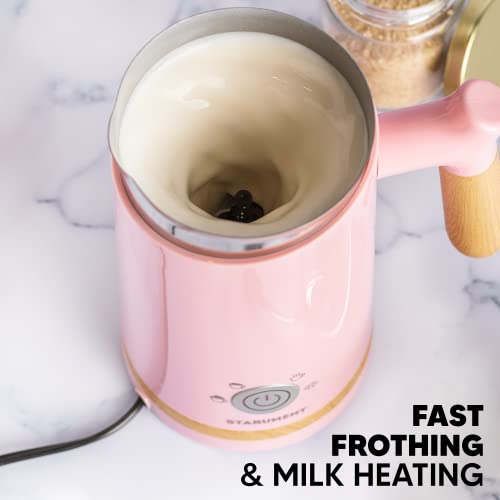 Starument Electric Automatic Milk Frother/ Foamer & Heater for Coffee, Latte, Cappuccino, Other Creamy Drinks - 4 Settings for Cold/ Airy Milk/ Dense Foam & Warm Milk - Easy to Use