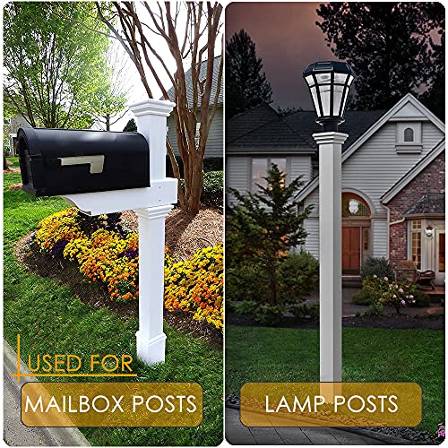 Kdgarden Fence Post Anchor Metal Ground Spike Heavy Duty Black Coated Powder Fence Stakes Post Support Base for 4"x4" Mailbox or Fence Post, 24"x4"x4" Outer Dia (3.5"x3.5" Inner Dia), Pack of 4