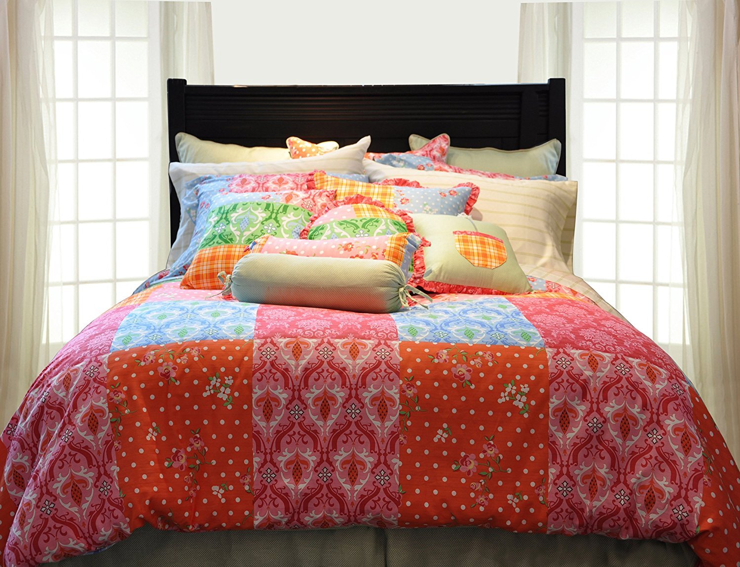Pointehaven Printed 300 TC 3-Piece 100-Percent Combed Cotton Duvet Set, Clarissa, Queen