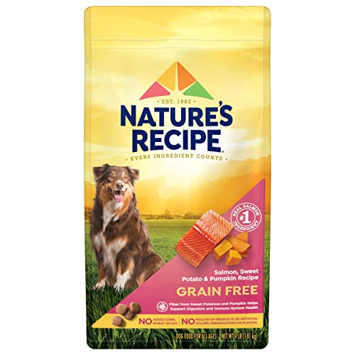 Natureā²s Recipe Grain Free Salmon, Sweet Potato & Pumpkin Recipe Dry Dog Food, 4 lb. Bag