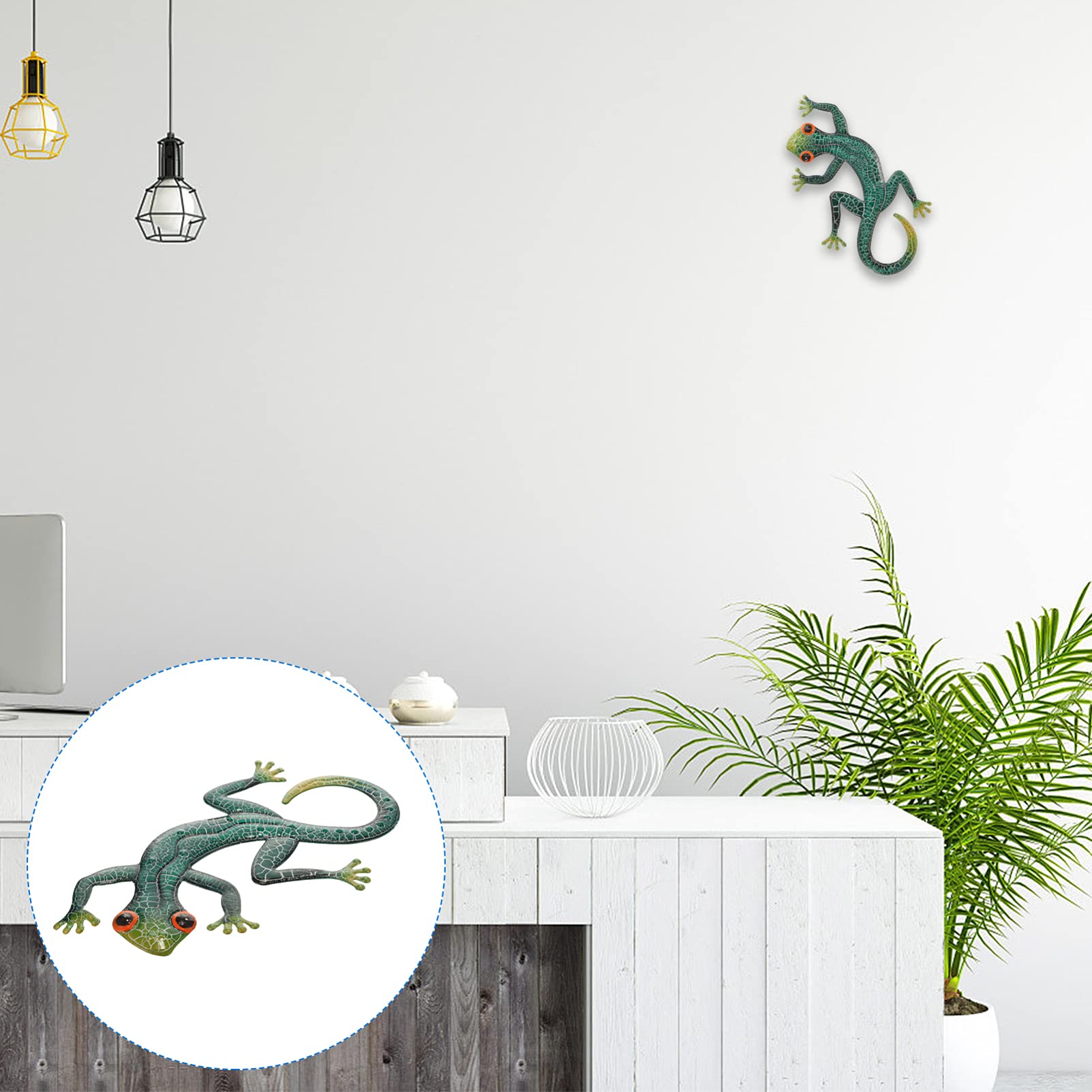 YARNOW Gecko Wall Decoration Garden Lizard Wall Art Metal Outdoor Wall Decor Gecko Sculpture for Home Office Garden Wall Decoration