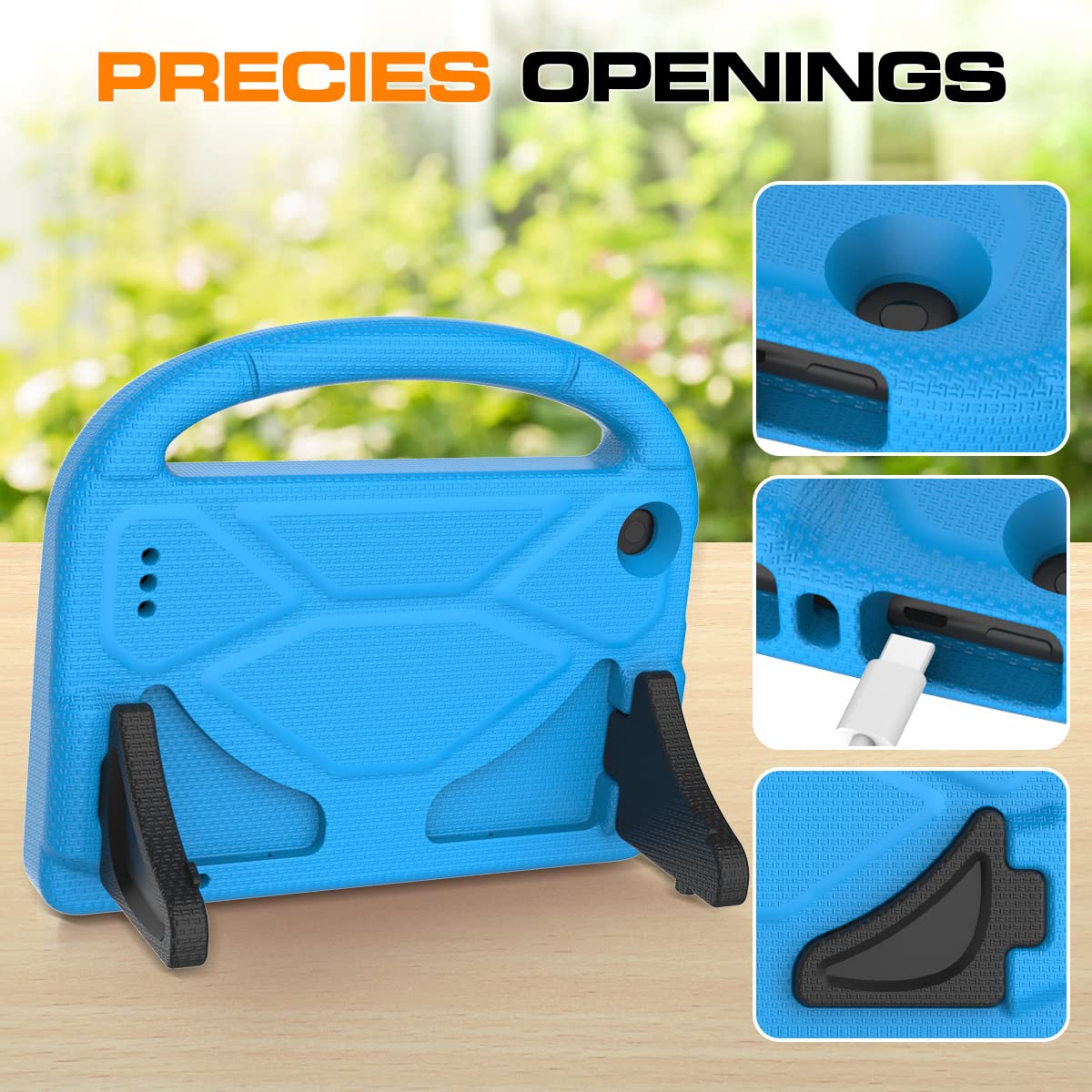 Fire 7 Case for Kids, YIHE Case for Amazon Fire 7 inch Tablet (9th/7th/5th Generation, 2019/2017/2015 Release Only), Lightweight Shockproof Protective Case with Handle Stand, Blue