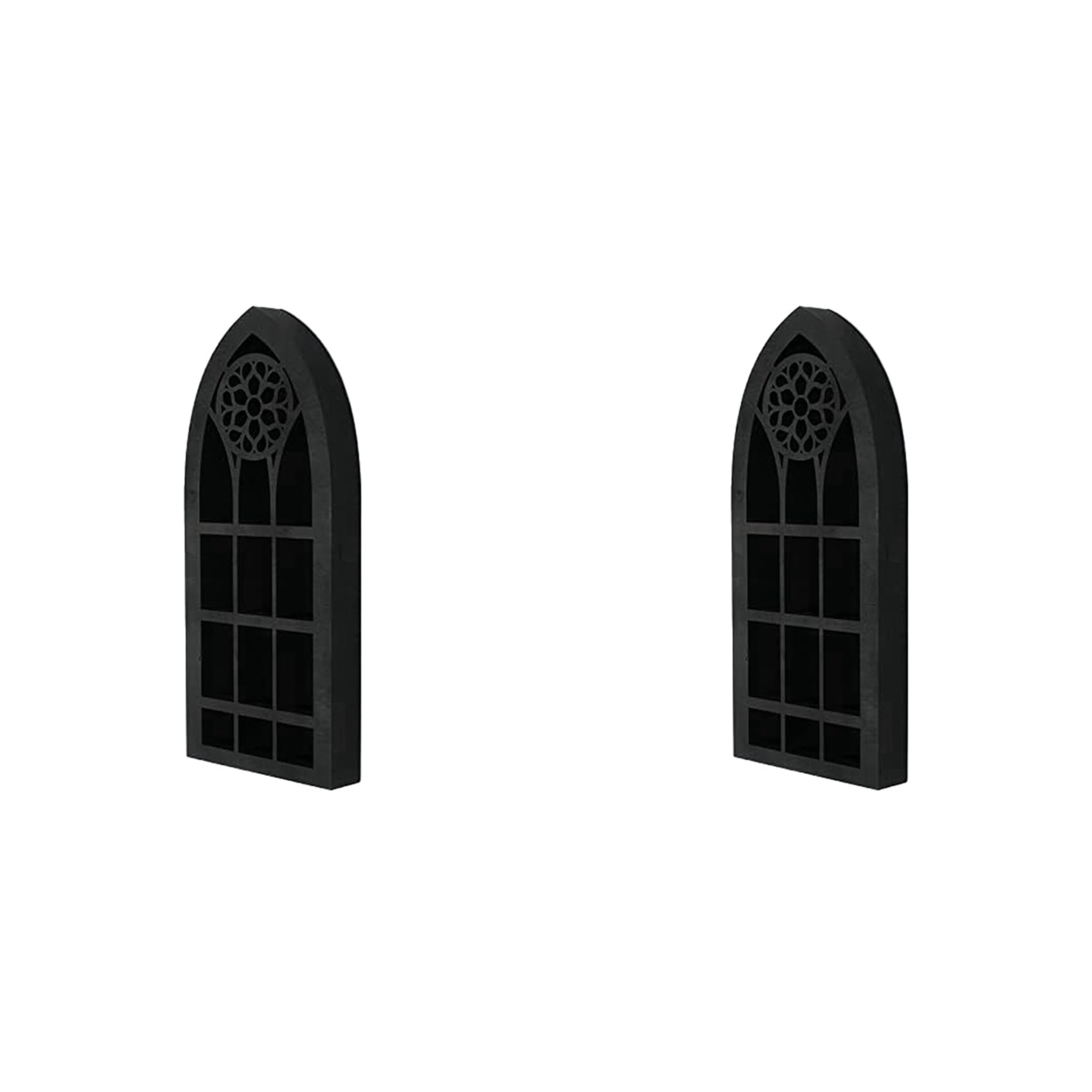KTELI 2X Wall Mounted Floating Shelves Old Window Crystal Wall Shelf Wall Hanging Gothic Boho Black Essential Oil Shelf