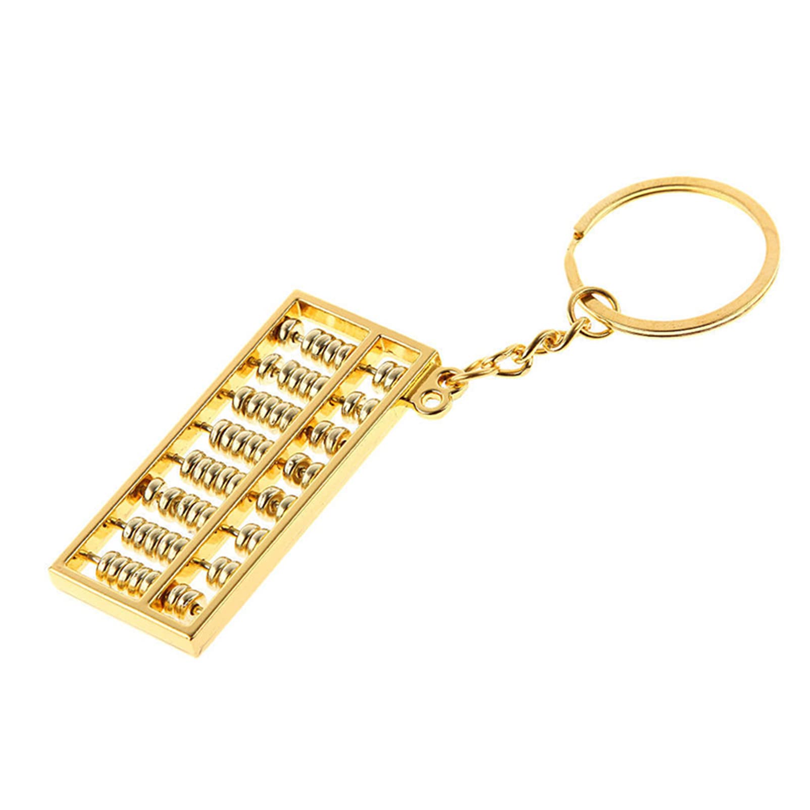 HELPFLOWER Mini Alloy Abacus Keychain Mini Abacus Pendant Copper Gold Abacus Key Chains Pendant Decoration for Car Keys Handbag