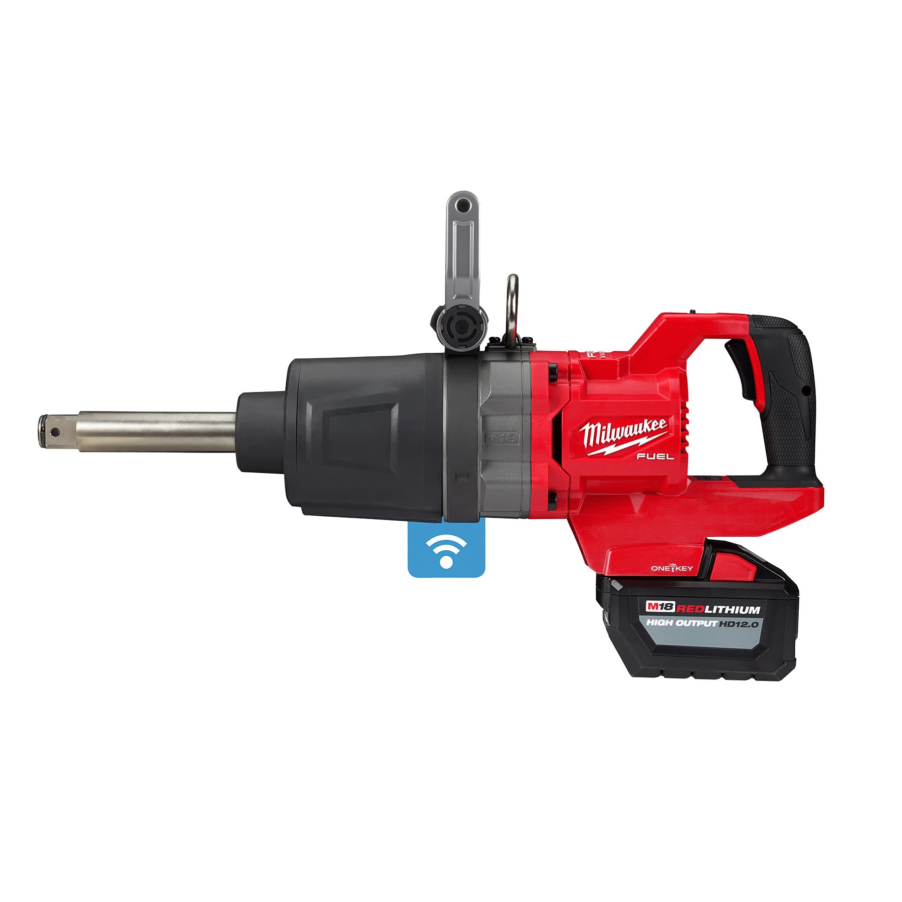 Milwaukee M18 FUEL 18V Lithium-Ion Brushless Cordless 1 in. Impact Wrench Extended Reach D-Handle Kit w/Two 12.0 Ah Batteries