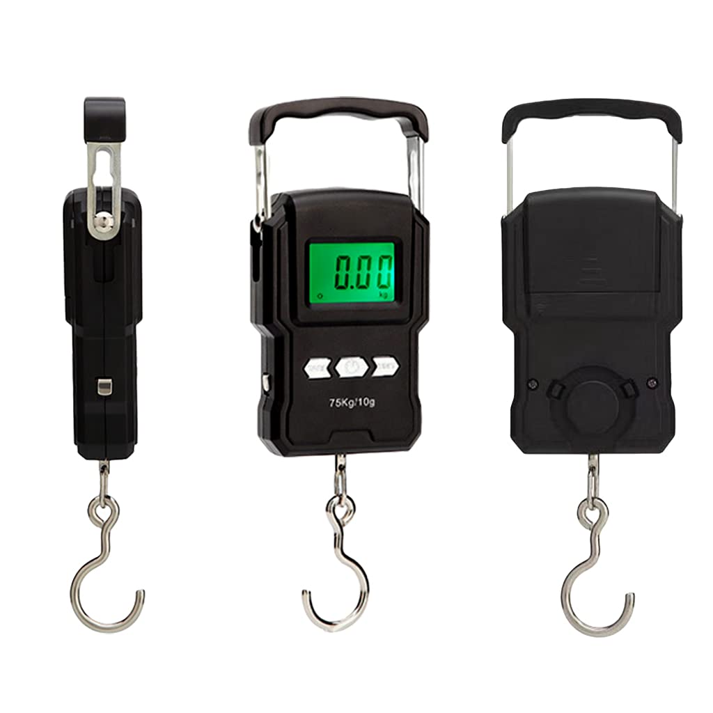 Fish Scales Digital Weight, Backlit LCD Display 165lb/75kg Fishing Scale Measuring Tools Electronic Balance Digital Fishing Postal Hanging Hook Scale