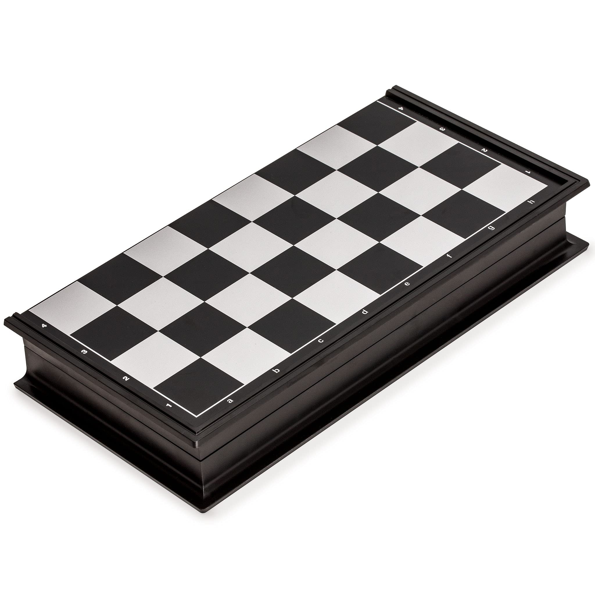 Yellow Mountain Imports Magnetic Portable Medium Chess Board Game Set (9.8 Inches) - Travel Chess Set with Folding Board and Felt-Bottom Chessmen