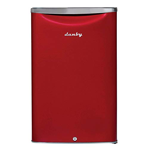 Danby Contemporary Classic DAR044A6LDB 4.4 Retro Fridge in Metallic Red cu. ft. (124 L) Capacity Compact All Refrigerator Featuring Danby’s Patented Design Energy Star Compliant
