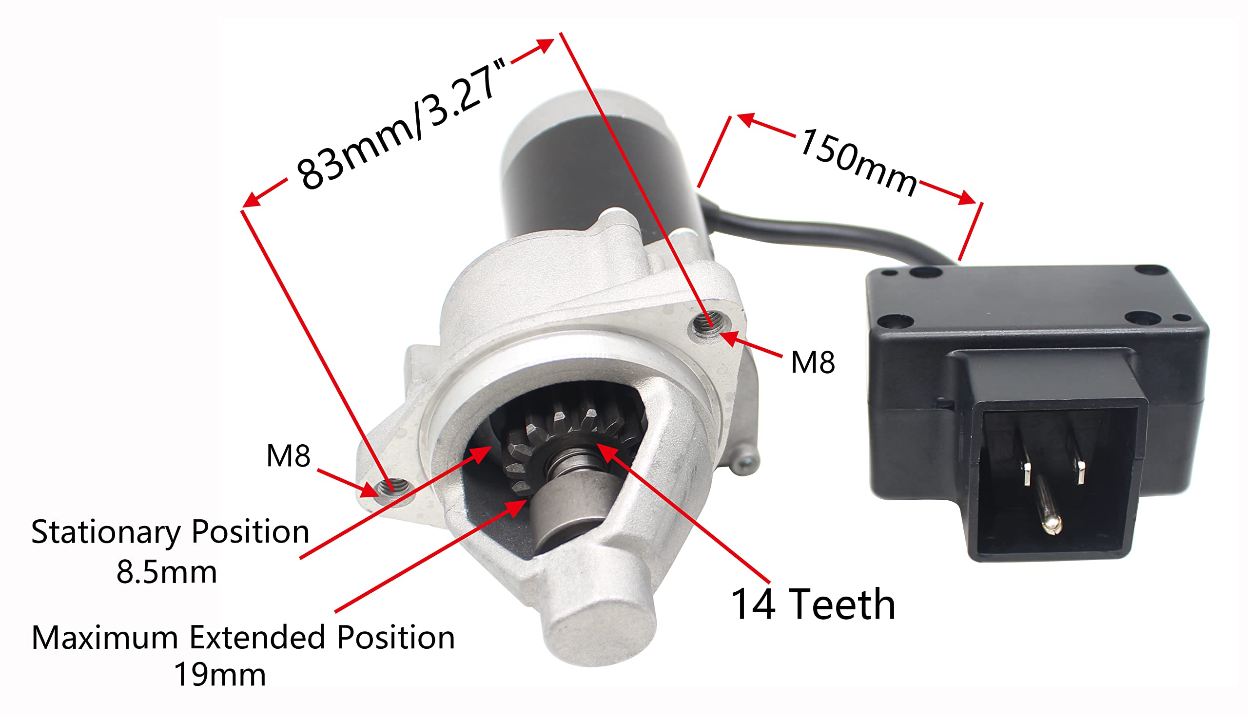 Fullas JQ170-4 Electric Starter Motor Compatible with LCT 414cc Honda GX390 Chinese 420cc OHV Gas Snow Blower Engine