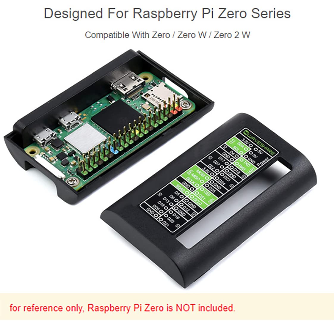 Pi Zero Enclosure, ABS Protection Case for Raspberry Pi Zero 2 W/Pi 2 WH/Pi Zero W/Pi Zero WH (Case Only)